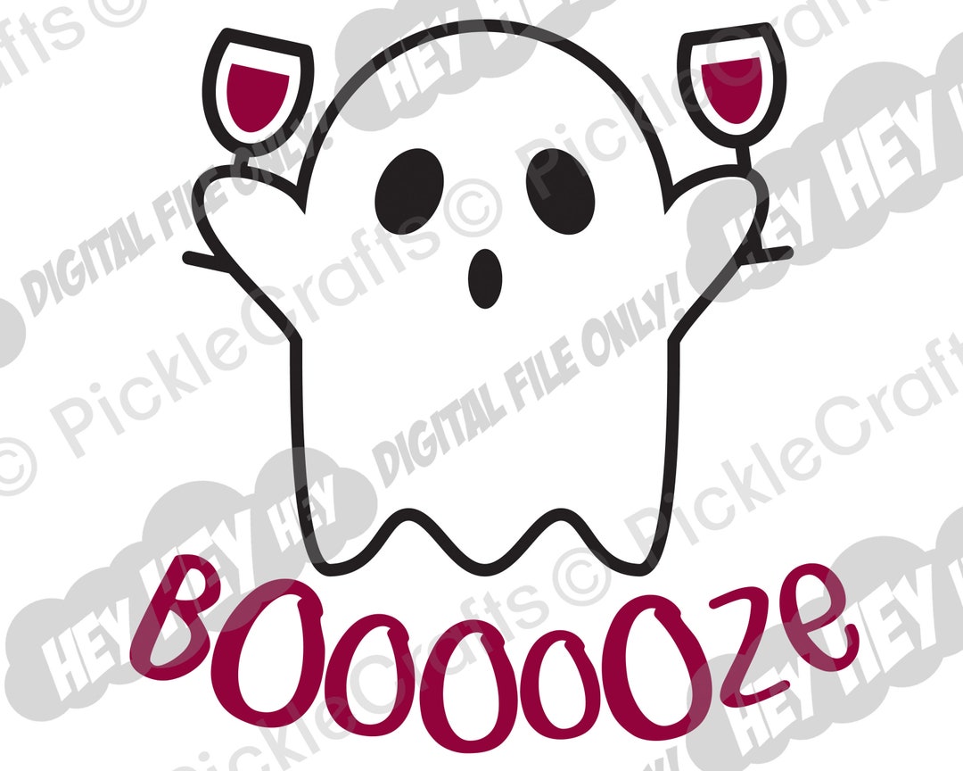 Booooze Ghost Halloween Booze Wine Beer Funny SVG PNG Digital Cut File ...