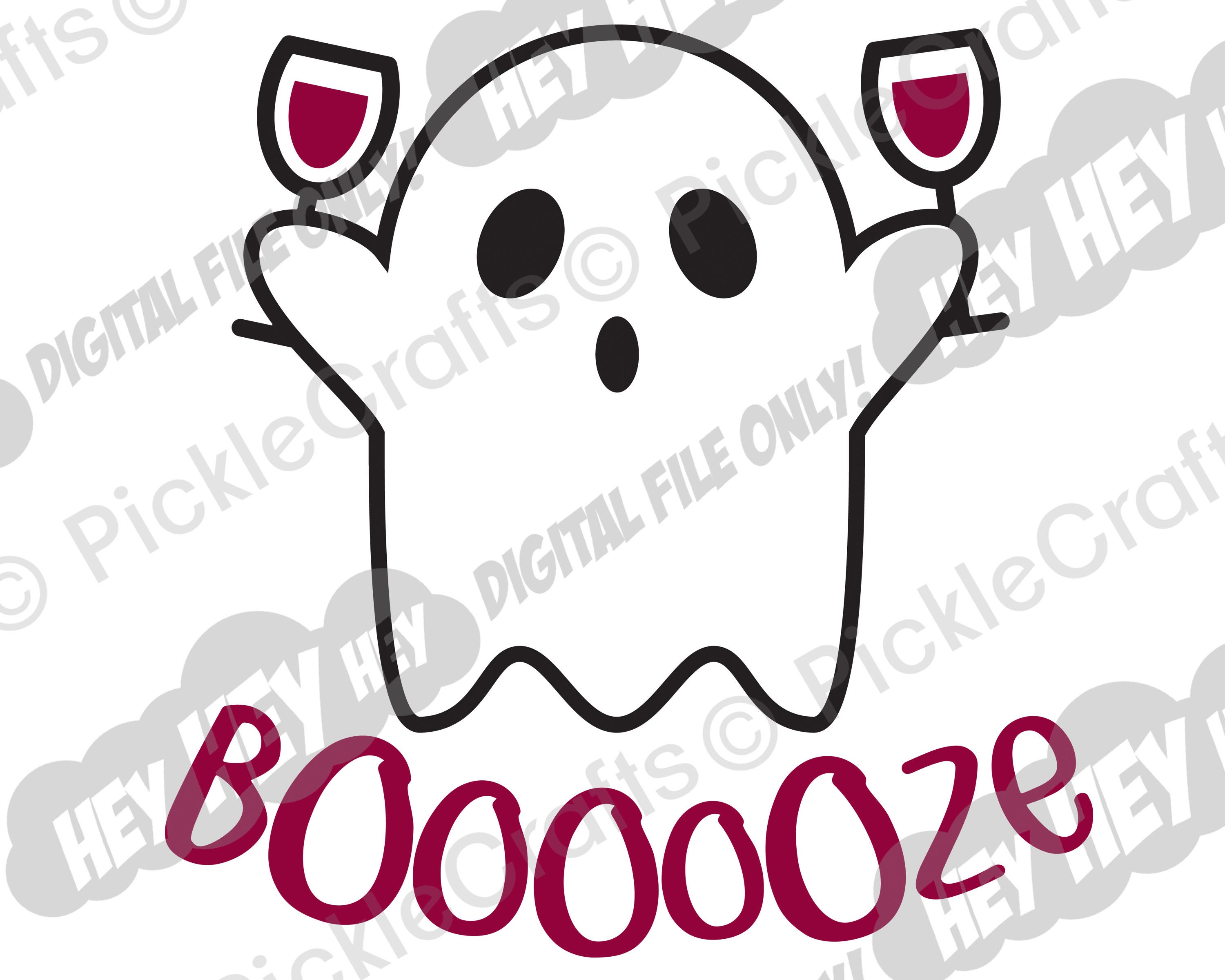 Booooze Ghost Halloween Booze Wine Beer Funny SVG PNG Digital - Etsy