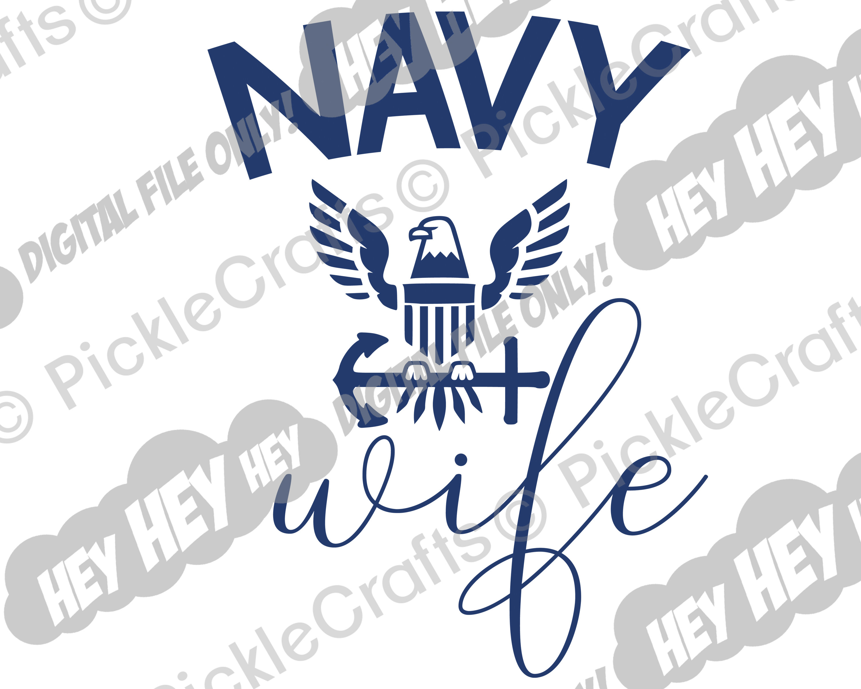 Navy Wife Military Armed Forces Veteran SVG PNG Digital Cut File Iron ...