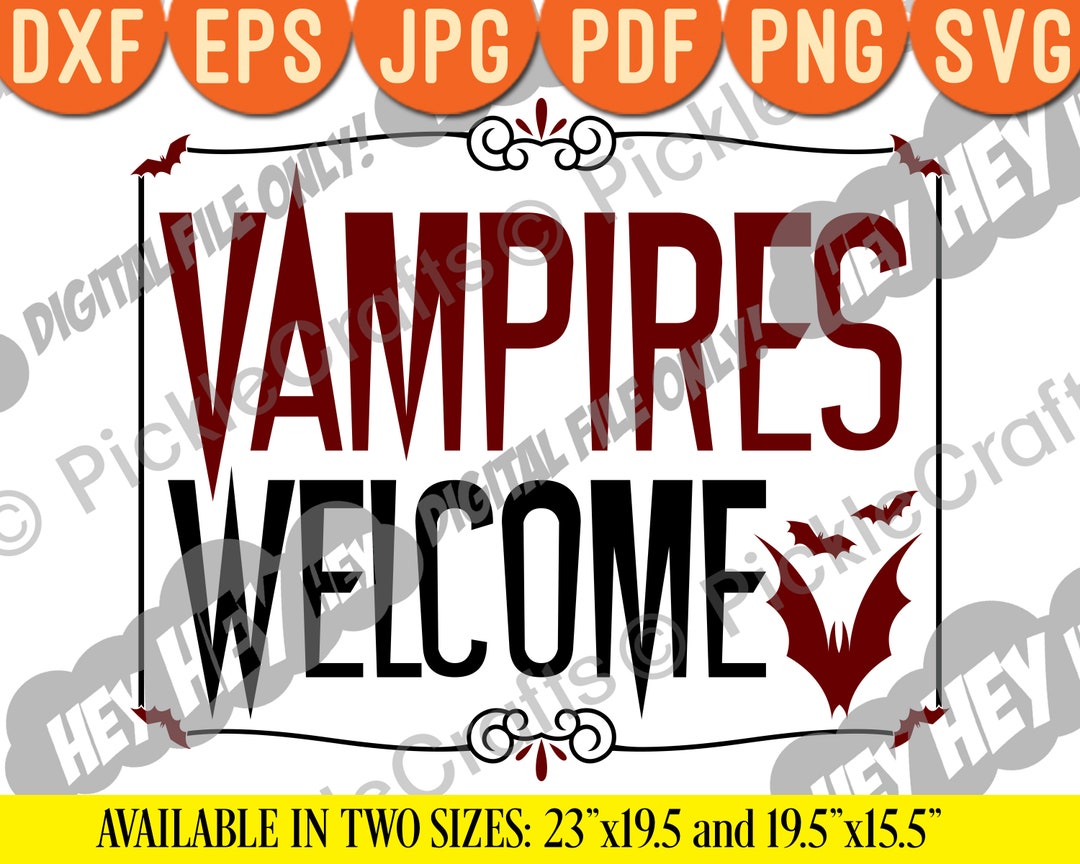 Halloween Decor Vampires Welcome Sign Gothic SVG PNG Digital Cut File ...