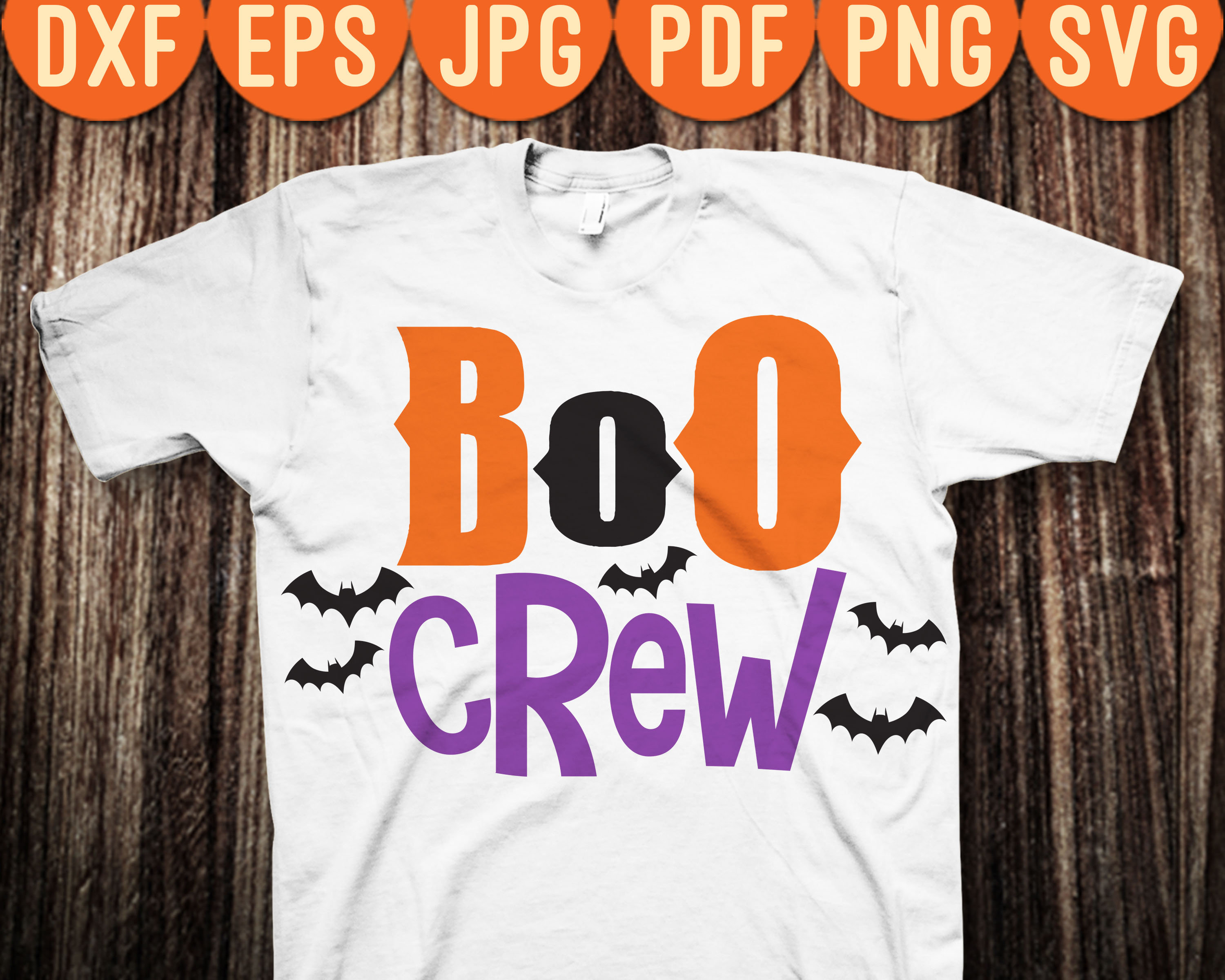 Boo Crew Halloween Bats Clip Art Cricut Silhouette SVG PNG Digital Cut ...