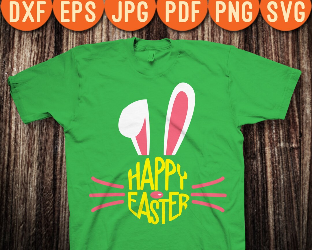 Happy Easter Bunny SVG PNG Digital Cut File Iron on Transfer ...