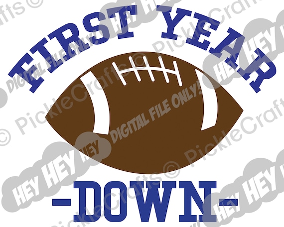 First Year Down 1st Birthday Football Onesie SVG PNG Digital - Etsy