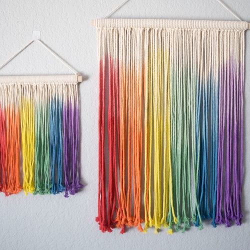 Rainbow Macrame Wall Hanging Rainbow Decor Rainbow Macrame - Etsy
