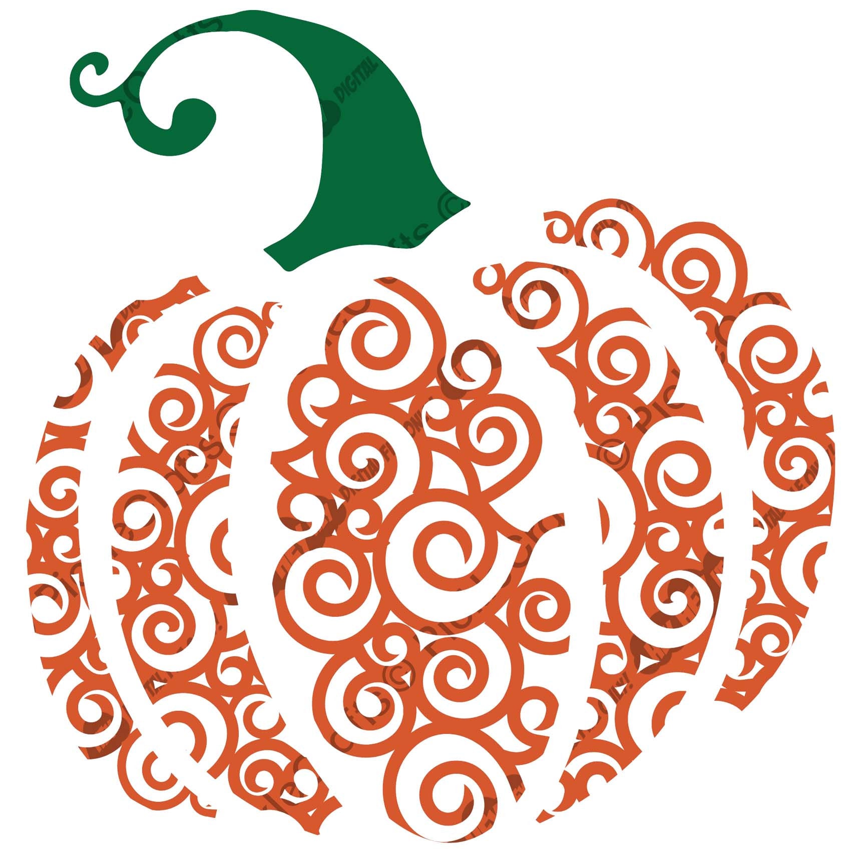 Pumpkin Scroll Elegant Fall Autumn SVG PNG Digital Cut File | Etsy