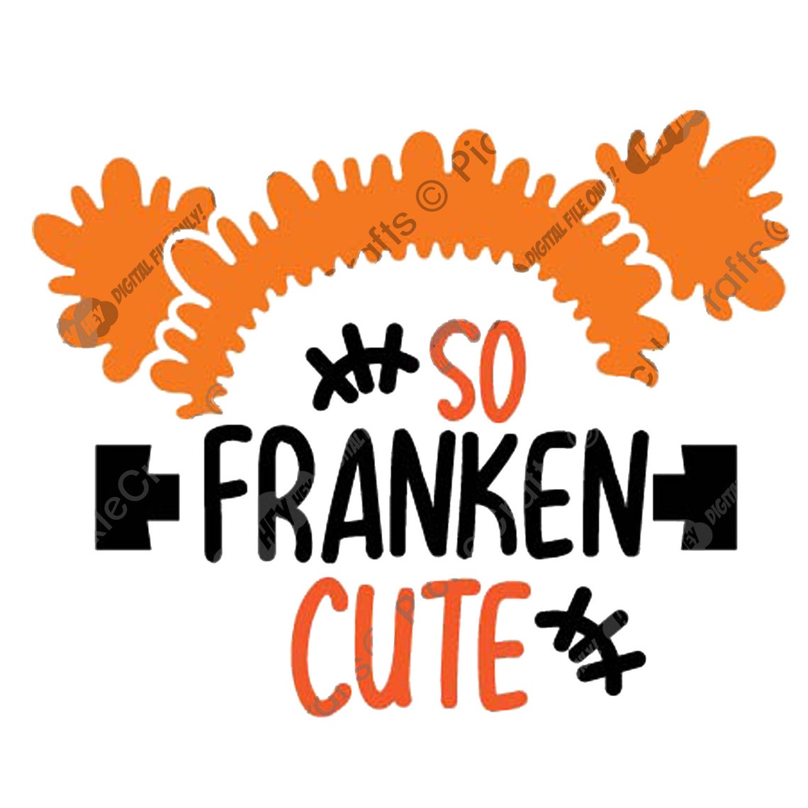 So Franken Cute Kids Halloween Frankenstein SVG PNG Digital | Etsy