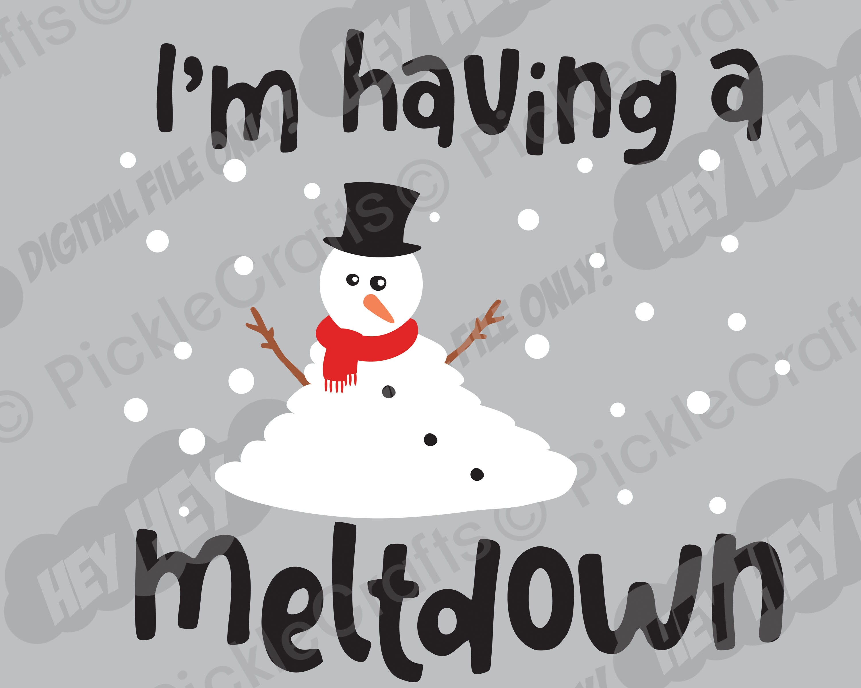 Snowman I'm Having A Meltdown Funny Winter Kids Shirt SVG PNG Digital ...