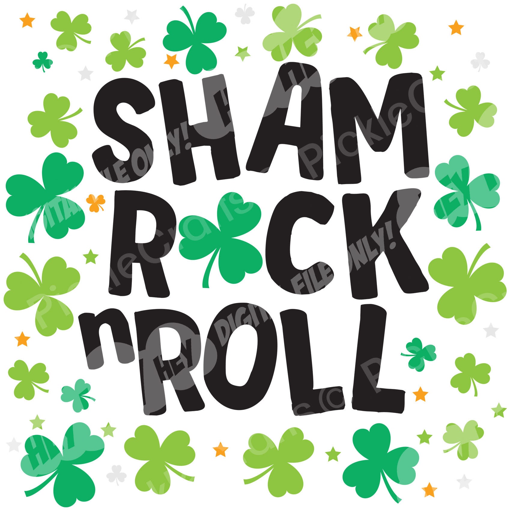 Sham Rock 'N Roll Shamrock St. Patrick's Day Irish SVG PNG Digital Cut ...