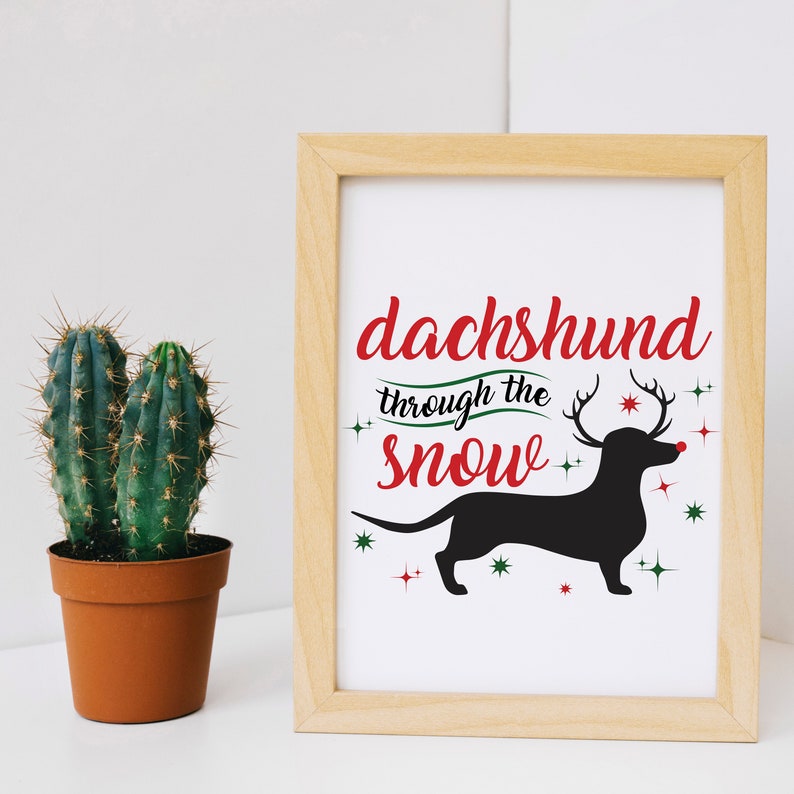 Dachshund Through The Snow-Single Dog Cute Christmas Happy | Etsy