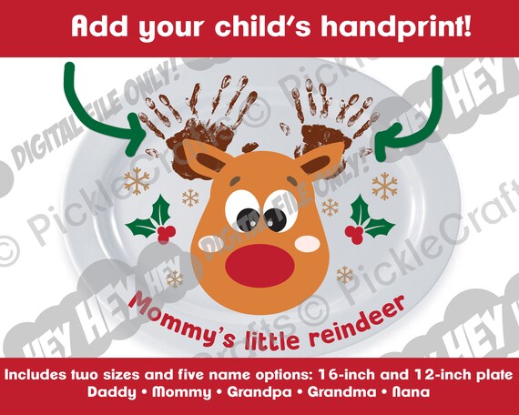 Rudolph Handprint Plate