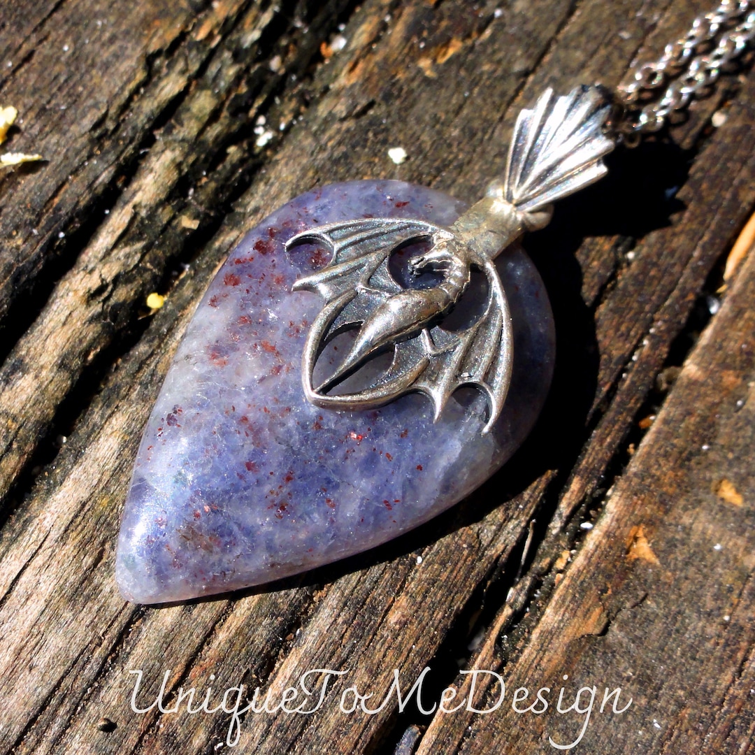 925 Dragon Rare Sunstone in Iolite Halskette, Sterling Silber ...