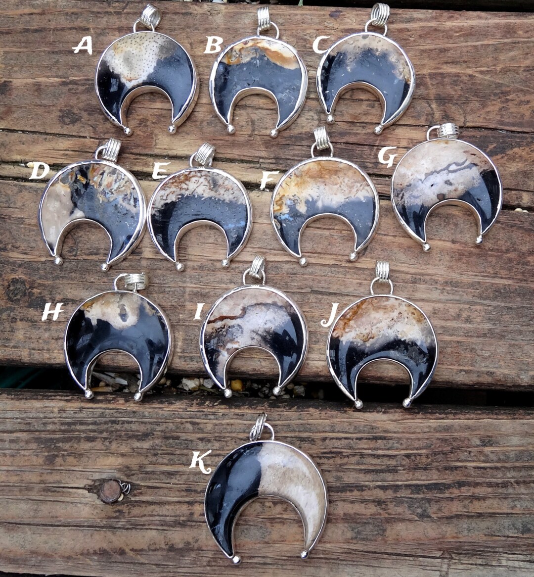 925 You Pick HUGE Palm Root Moon Necklace, Sterling Silver, Natural ...