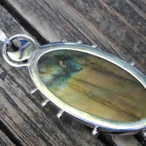 925 - Huge Moon Labradorite Necklace, Sterling Silver, Natural Stone ...