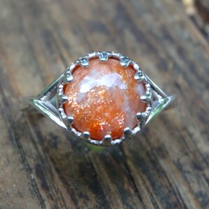 925 - Sunstone Crown Ring, Sterling Silver, Natural Stone, Golden Sunstone Ring, All Sizes ...