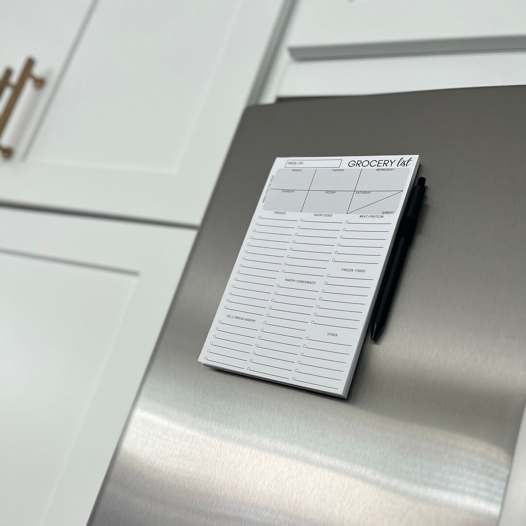 White Magnetic Grocery List Notepad 5.5 X 8.5, 45 Sheets for Groceries ...