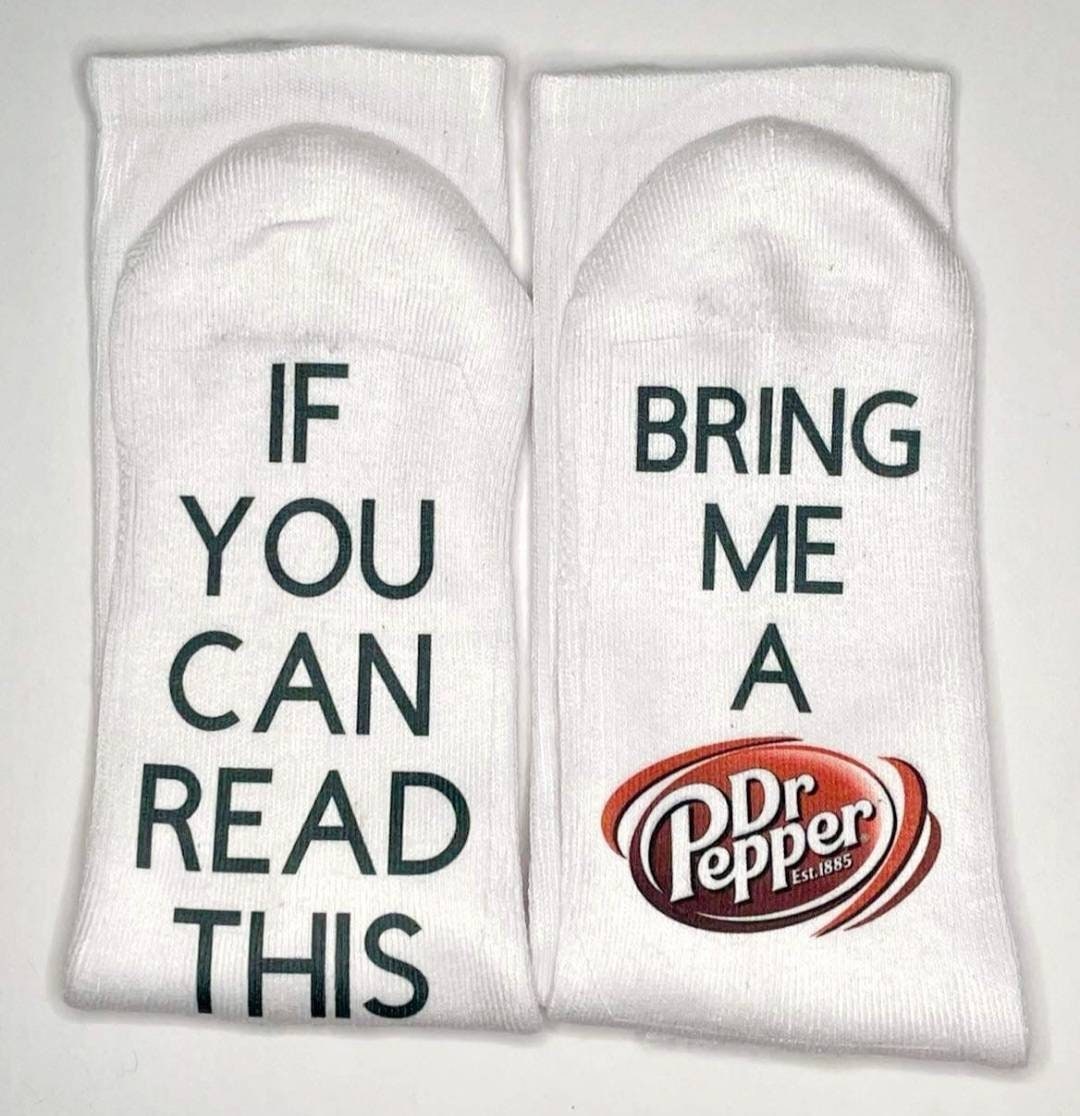 Bring Me a Dr Pepper Socks, Personalized Gifts, Gift for Husband, Wife ...