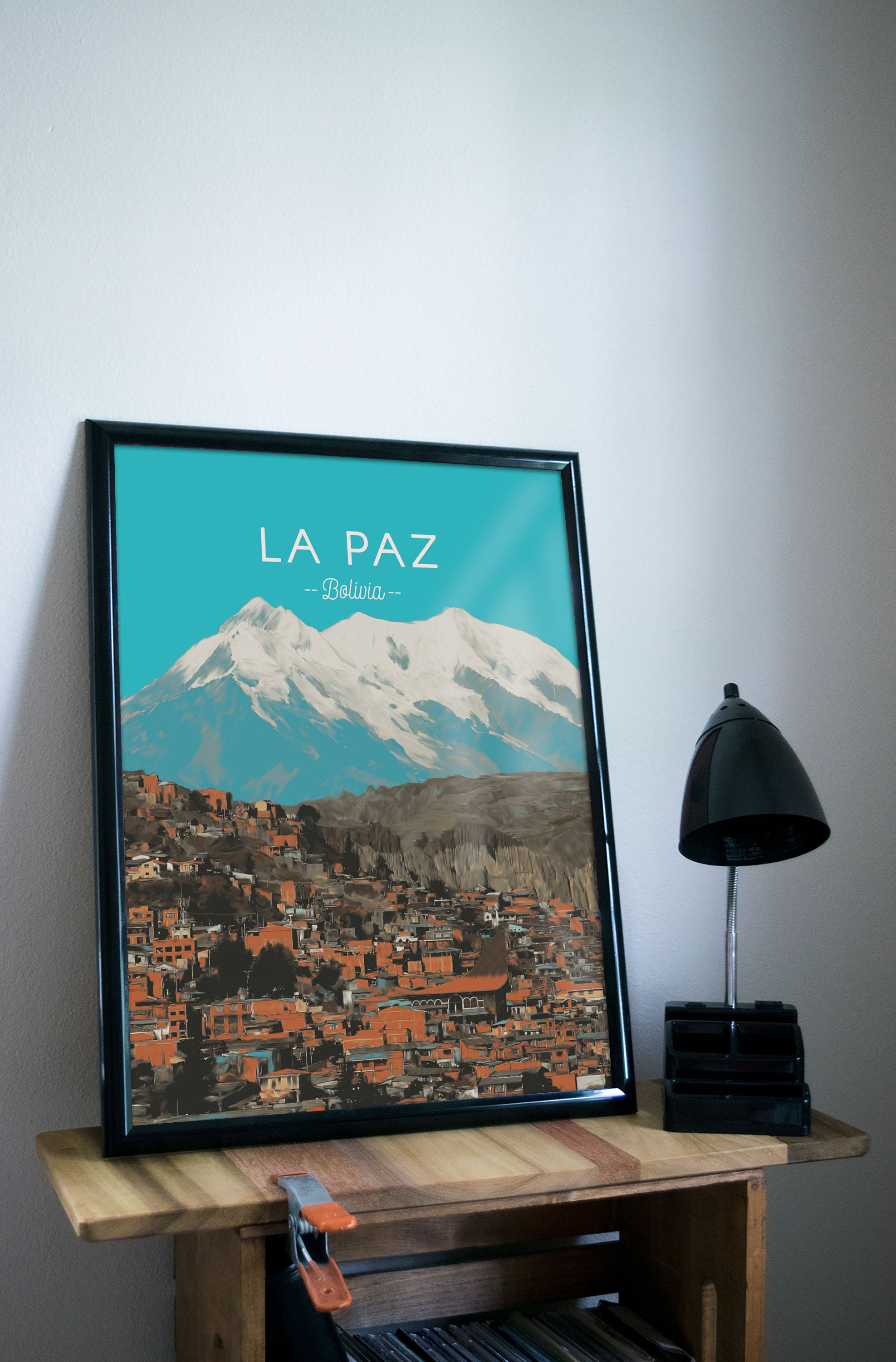 La Paz Bolivia Retro Travel Art Poster | Etsy