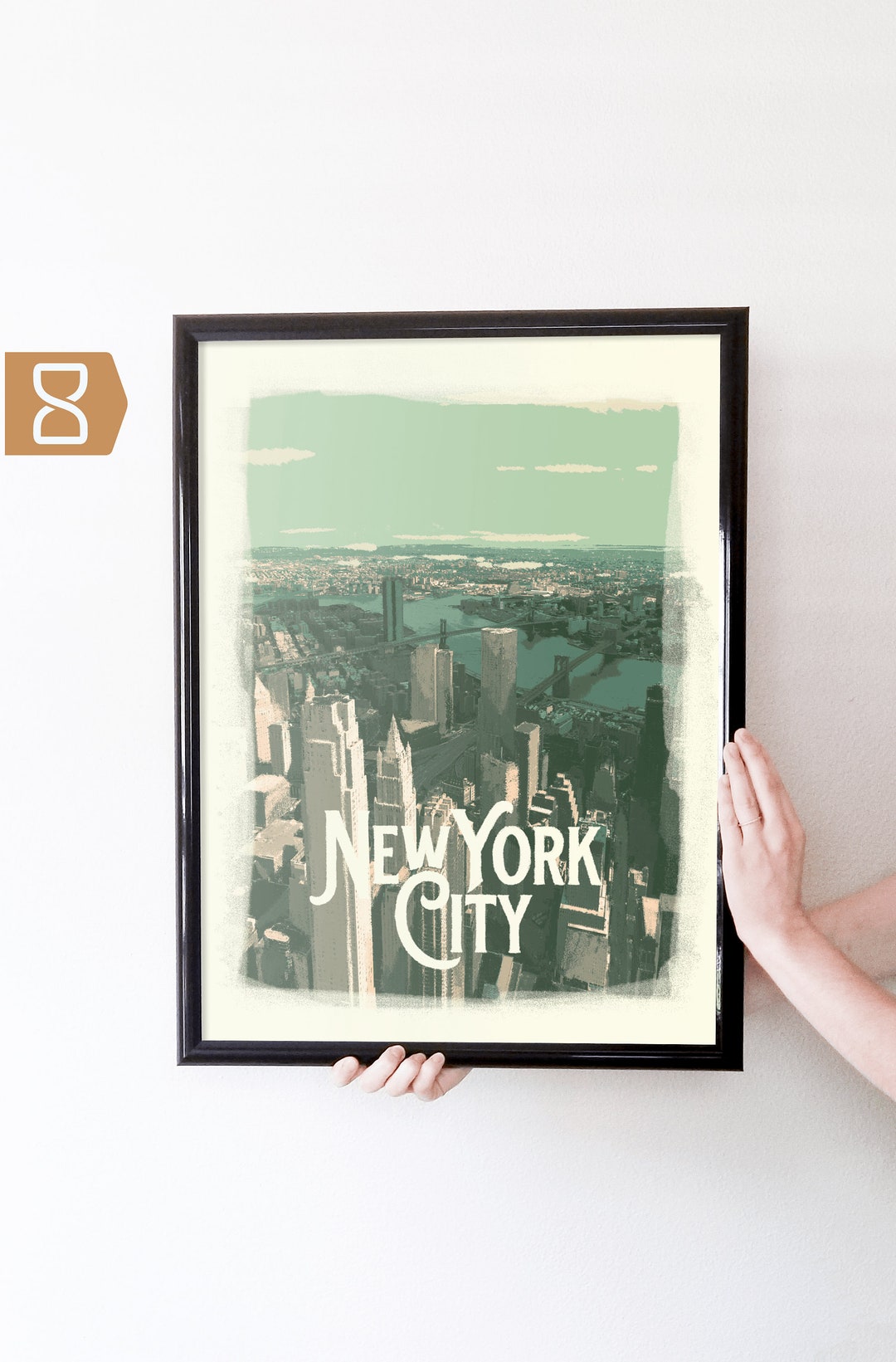 New York City Skyline Retro Travel Art Poster Modern Home Decor 11x17 ...