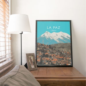 La Paz, Bolivia Retro Travel Art Poster Modern Home Decor 11x17 18x24 ...
