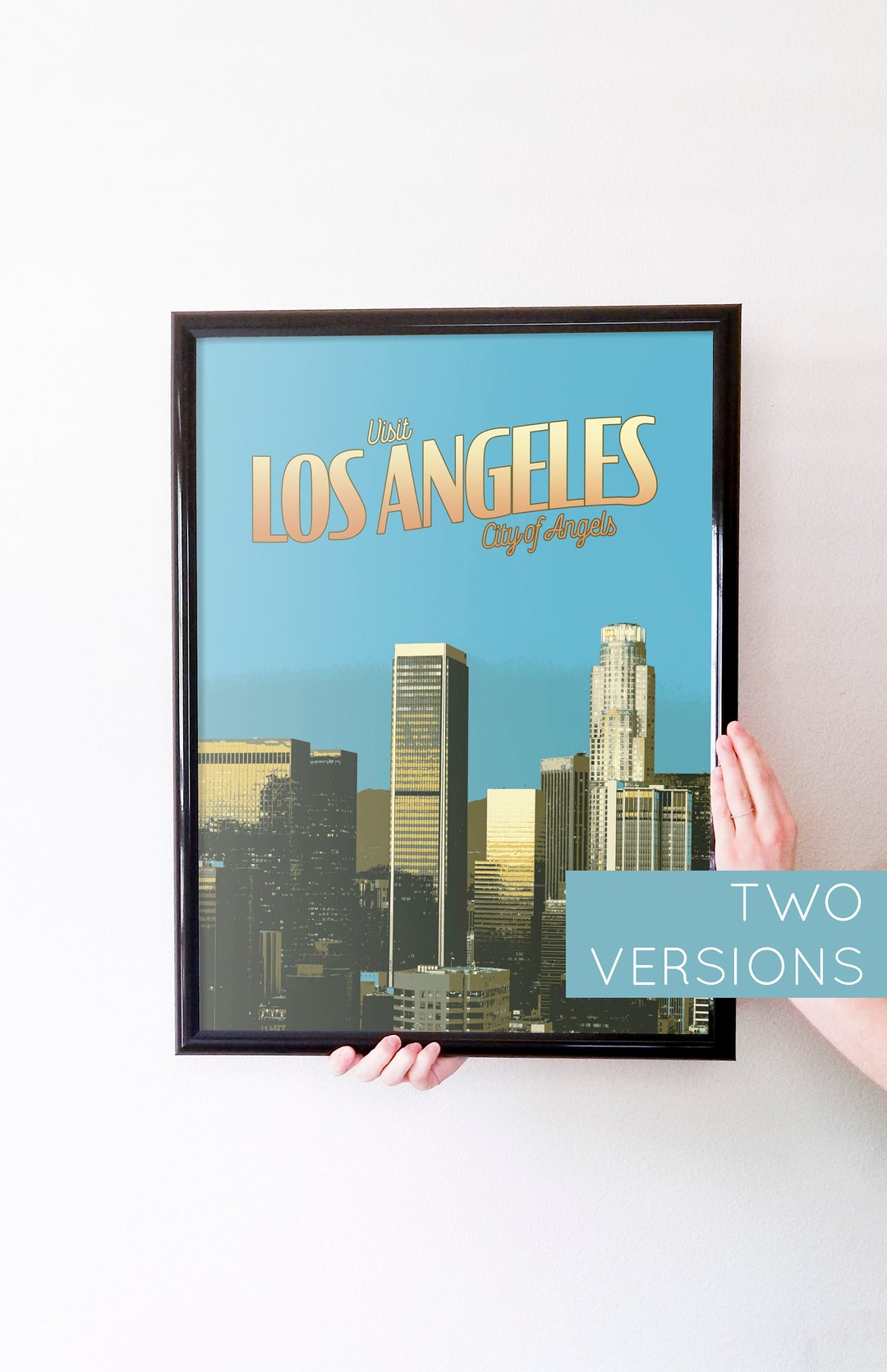 Los Angeles, CA Retro Travel Art Poster Modern Home Decor 11x17 18x24 ...