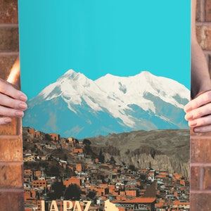 La Paz, Bolivia Retro Travel Art Poster Modern Home Decor 11x17 18x24 ...
