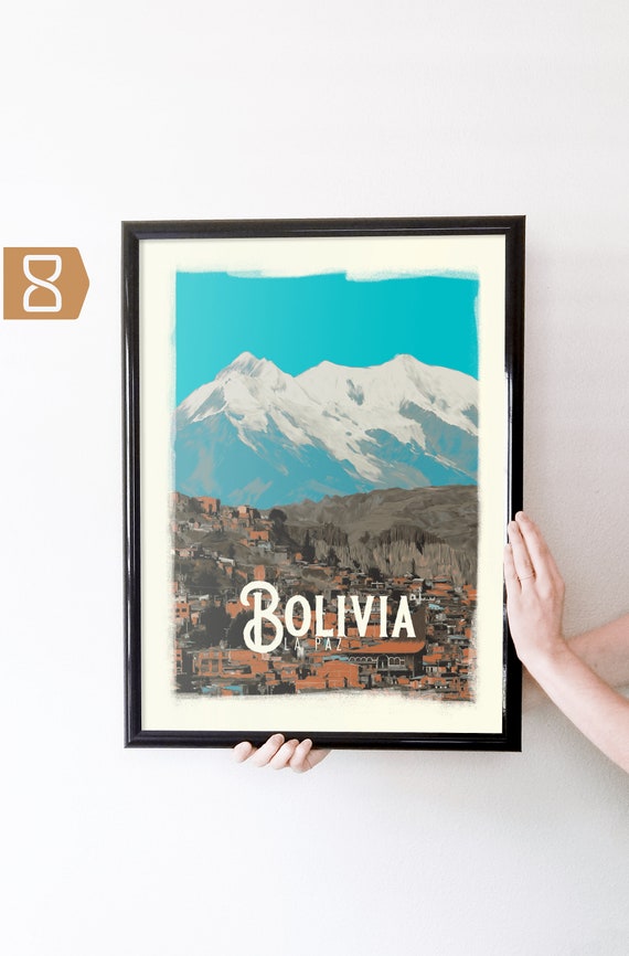 La Paz Bolivia Retro Travel Art Poster - Etsy