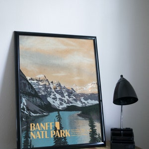 Banff National Park Retro Travel Art Poster - Etsy