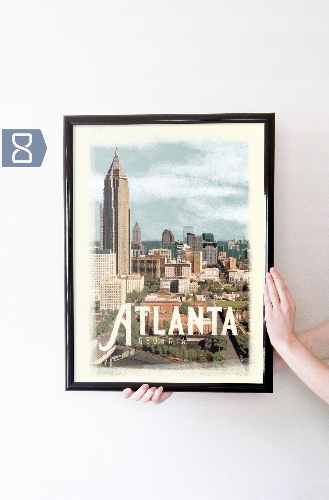 Atlanta, GA Retro Travel Art Poster Modern Home Decor 11x17 18x24 24x36 ...