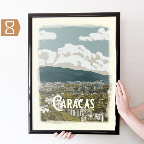 Caracas Skyline Venezuela Cityscape Painting Art Print Poster - Etsy