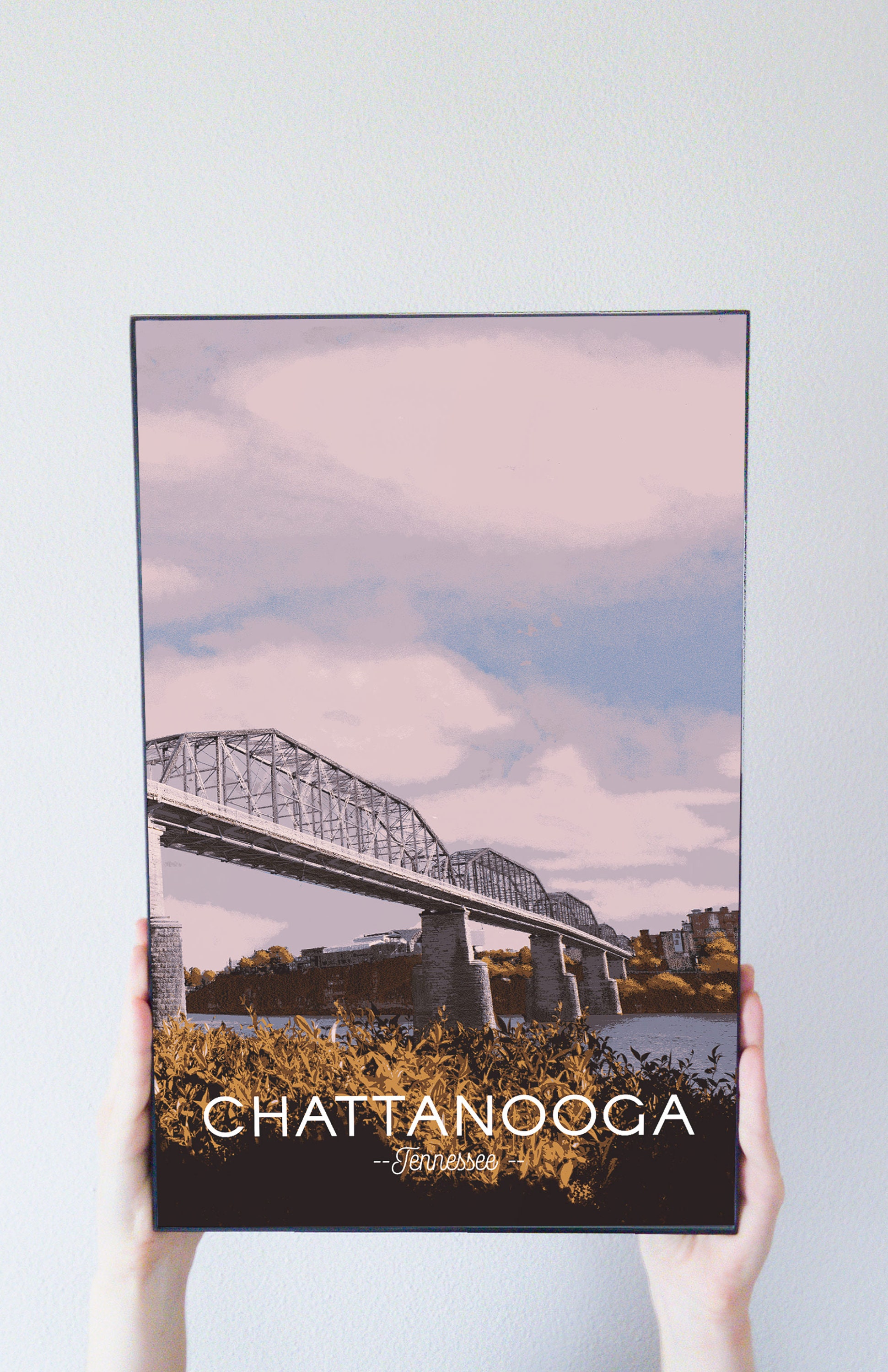 Walnut St Bridge Chattanooga TN Retro Travel Art Poster - Etsy UK