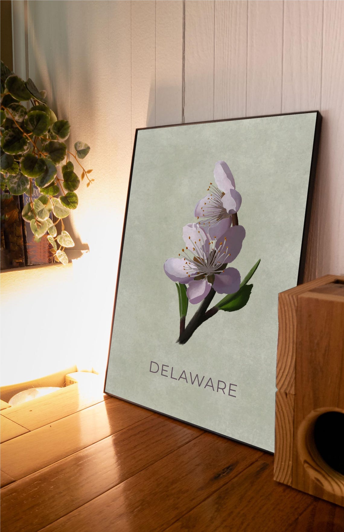 Delaware Peach Blossom State Flower Art Poster Modern Home Decor 11x17 ...
