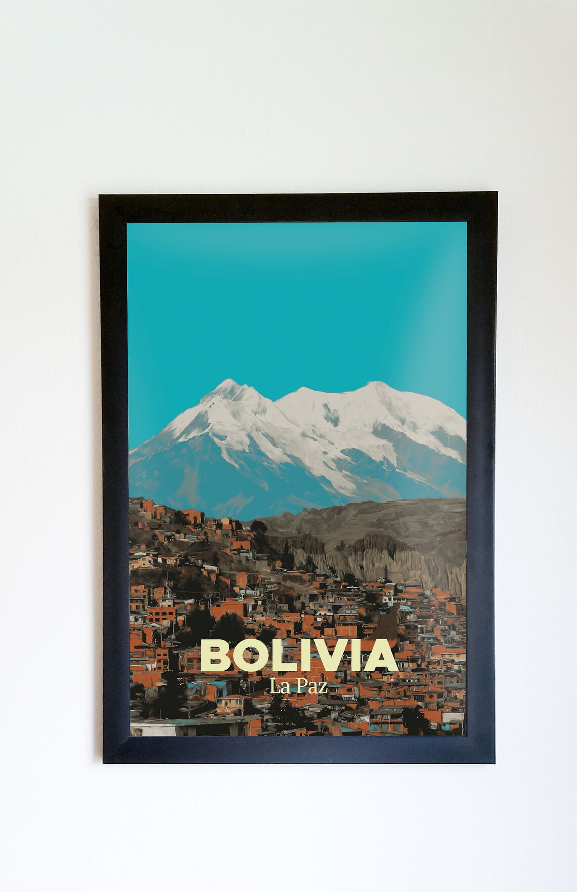 La Paz, Bolivia Retro Travel Art Poster Modern Home Decor 11x17 18x24 ...