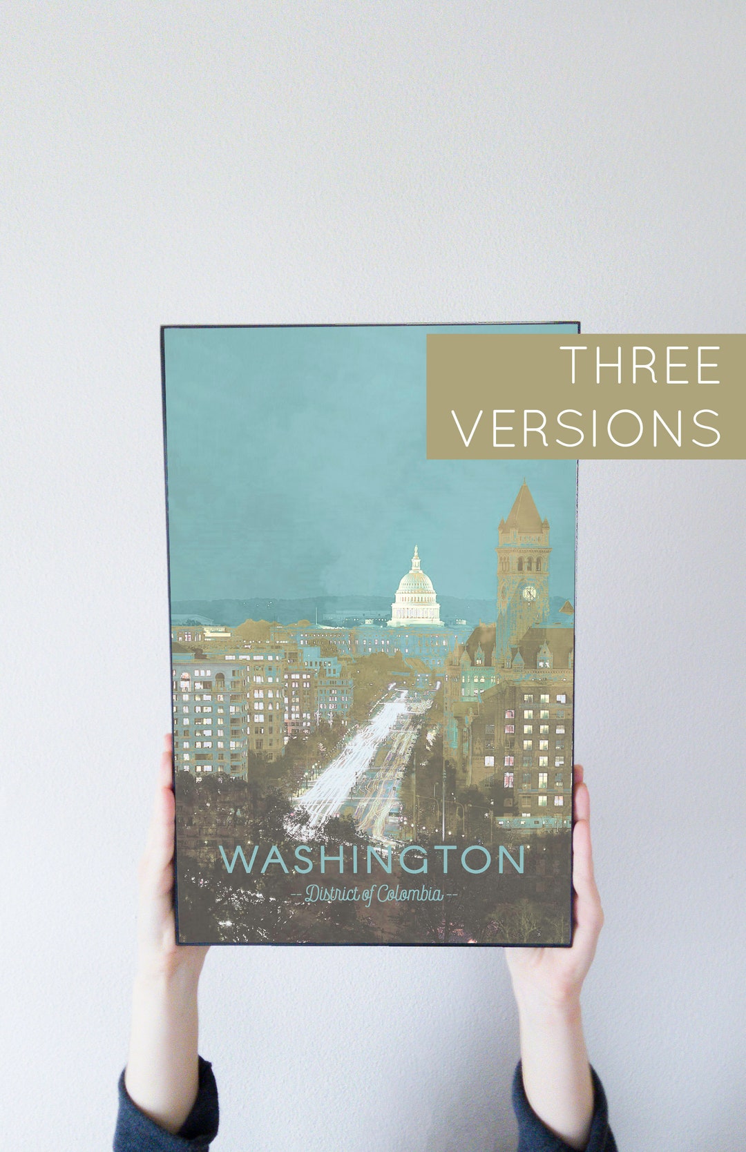 Washington DC Retro Travel Art Poster Modern Home Decor 11x17 18x24 ...