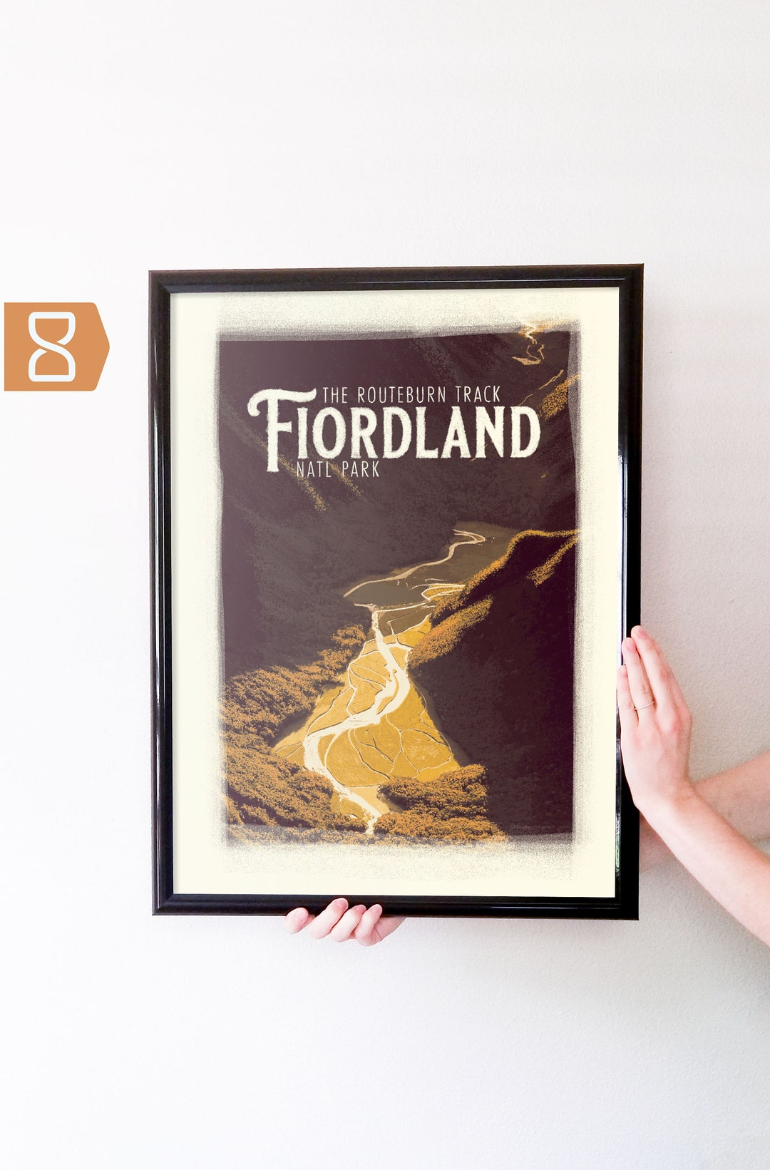 Fiordland National Park, New Zealand Travel Retro Travel Art Poster ...