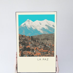 La Paz, Bolivia Retro Travel Art Poster Modern Home Decor 11x17 18x24 ...