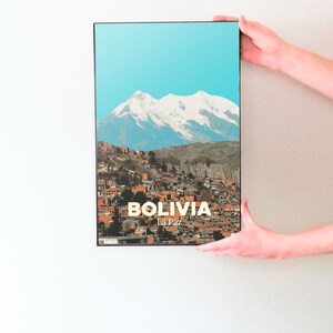 La Paz Bolivia Retro Travel Art Poster - Etsy