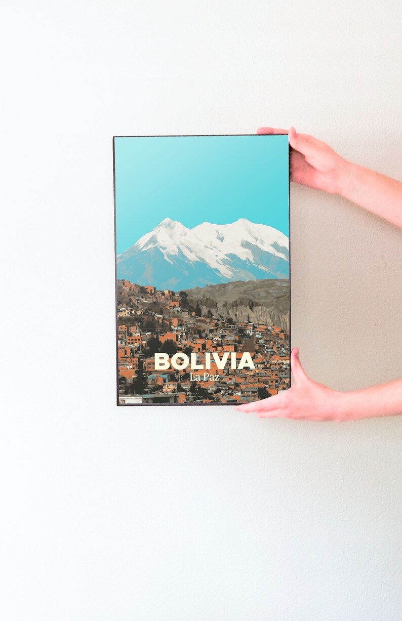 La Paz Bolivia Retro Travel Art Poster - Etsy