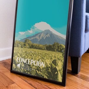 Concepcion Volcano Ometepe Nicaragua Retro Travel Art Poster - Etsy