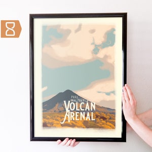 Arenal Volcano National Park, Costa Rica Retro Travel Art Poster Modern ...