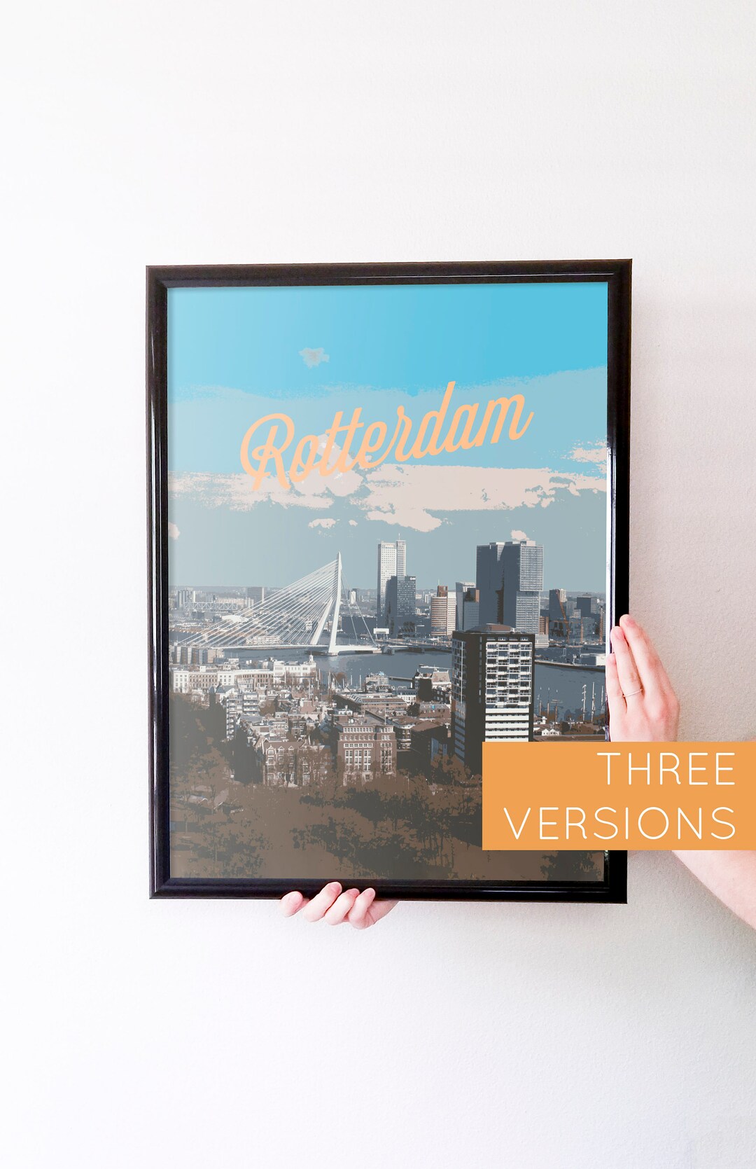 Rotterdam, Netherlands Retro Travel Art Poster Modern Home Decor 11x17 ...