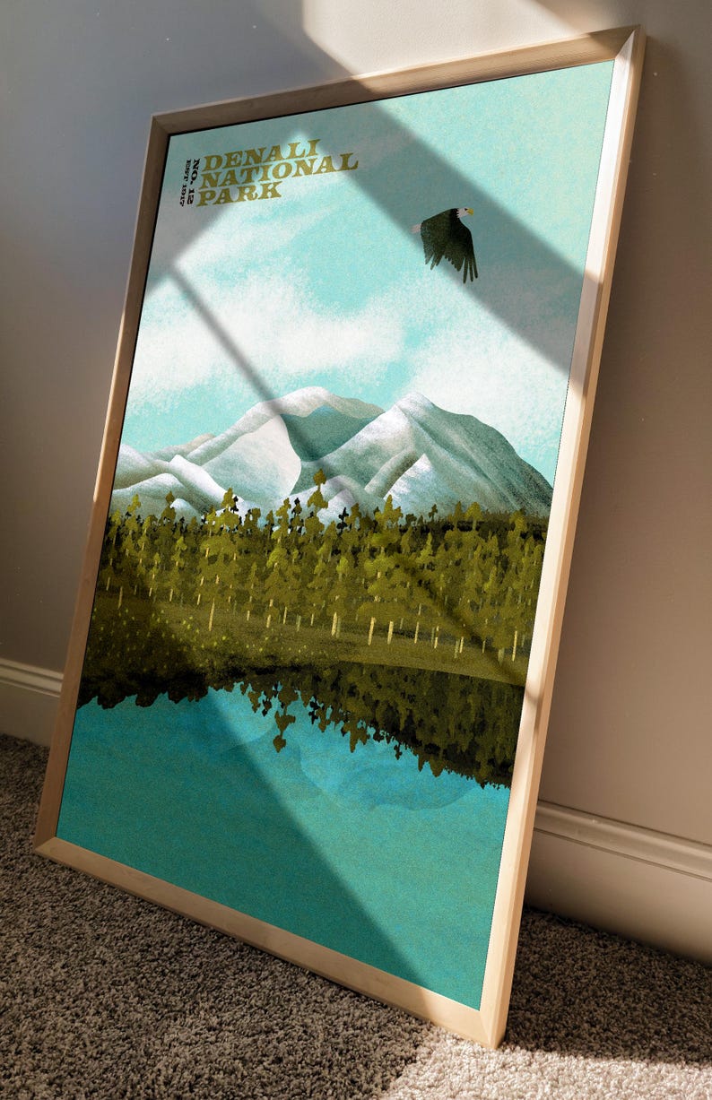 Denali National Park Poster – Storybook Style National Park Print ...