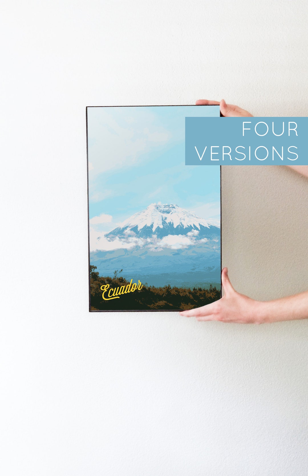 Cotopaxi Volcano, Ecuador Retro Travel Art Poster Modern Home Decor ...