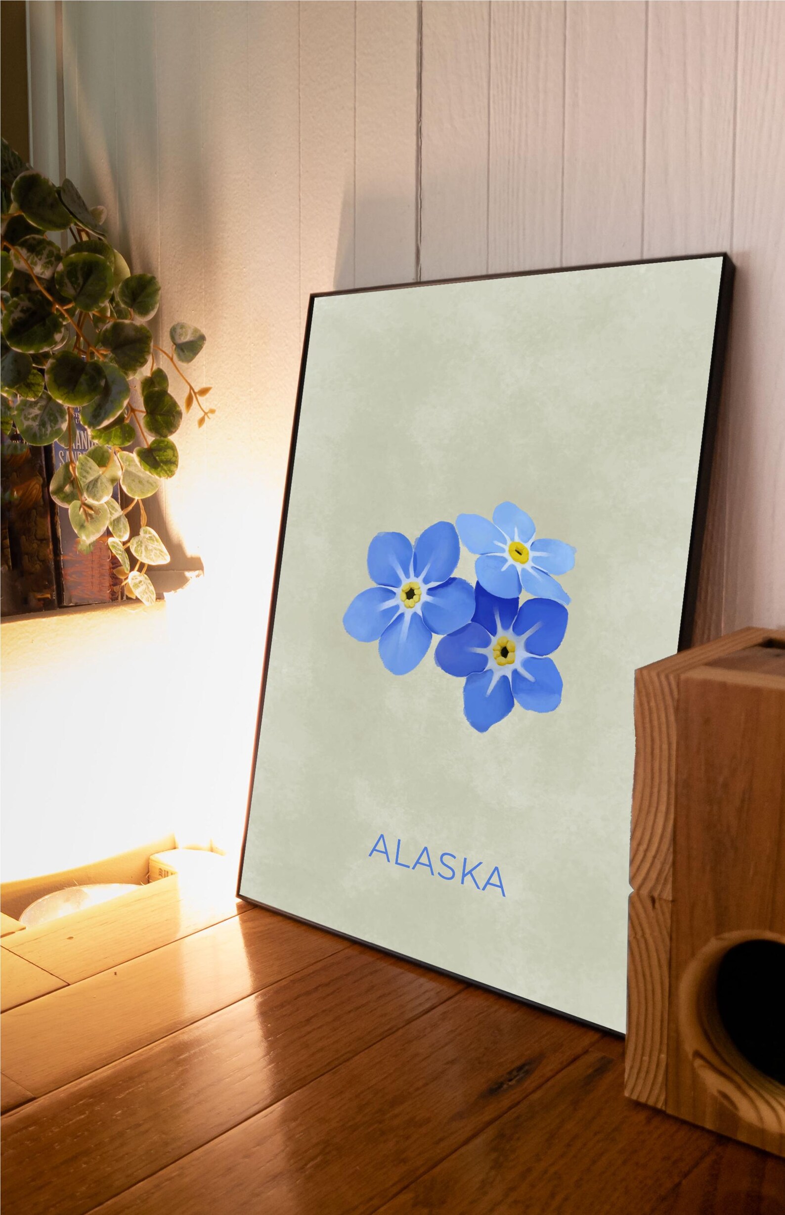 Alaska State Flower Forget Me Not Art Poster Modern Home Decor 11x17 - Etsy