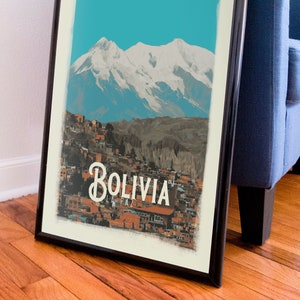 La Paz, Bolivia Retro Travel Art Poster Modern Home Decor 11x17 18x24 ...