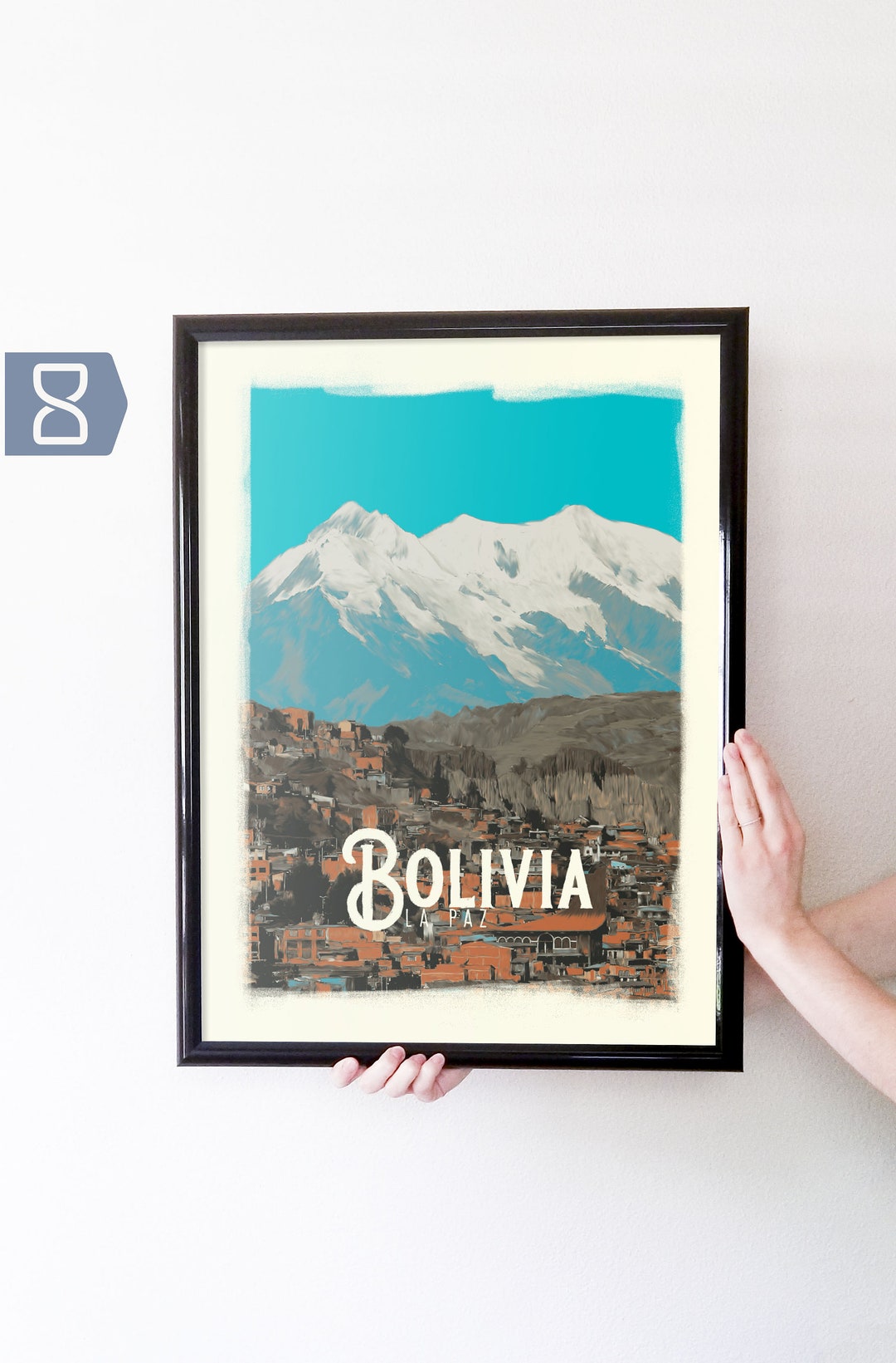 La Paz, Bolivia Retro Travel Art Poster Modern Home Decor 11x17 18x24 ...