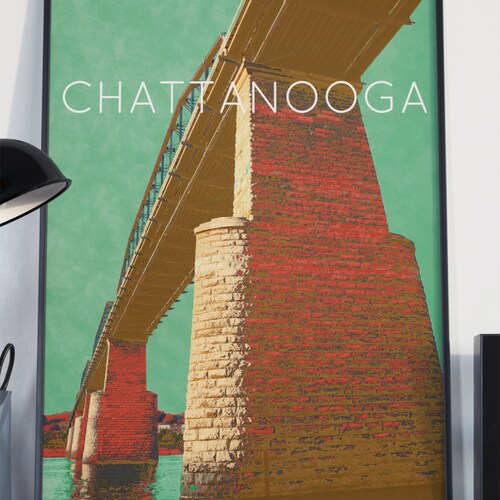 Chattanooga Poster Tennessee Art Print Skyline TN Item T1875 - Etsy