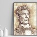 Abraham Lincoln Printable Poster, Art Print, Vintage Art, Sepia Art ...