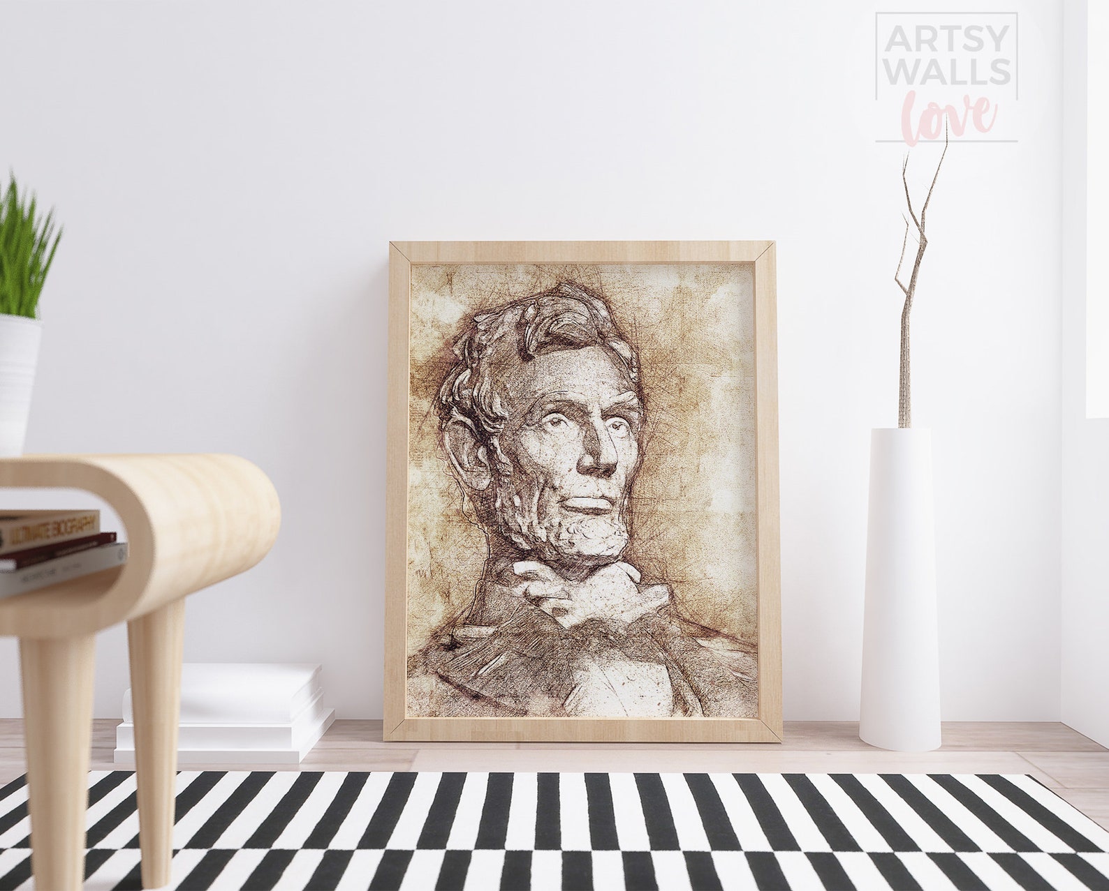 Abraham Lincoln Printable Poster, Art Print, Vintage Art, Sepia Art ...