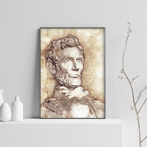 Abraham Lincoln Printable Poster Art Print Vintage Art | Etsy