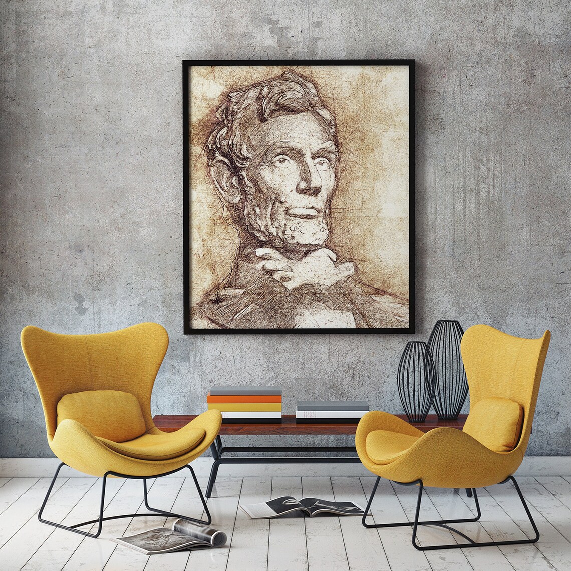 Abraham Lincoln Printable Poster, Art Print, Vintage Art, Sepia Art ...
